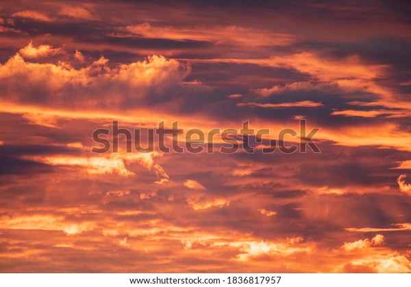 Dramatic Flame Sky Background During Colourful Stock Photo 1836817957 ...