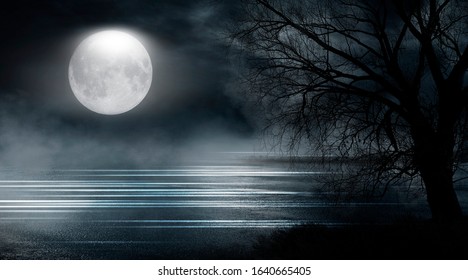 Dramatic Nature Background Terrible Forest Night Stock Photo 1640665405 ...