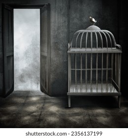 Hieroglyph Photo Open Golden Cage Flying AI-generated image 2365896827 ...