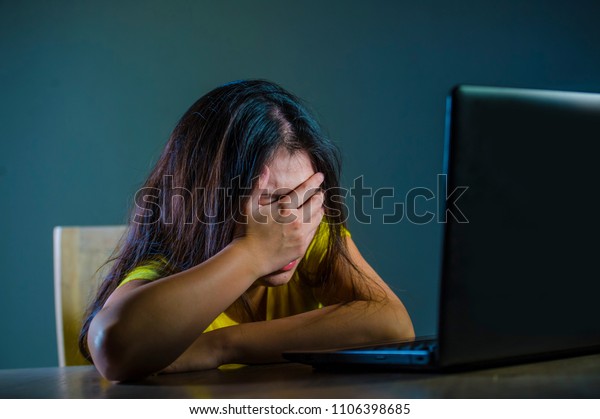 Dramatic Portrait Young Sad Scared Woman Stock Photo 1106398685 ...