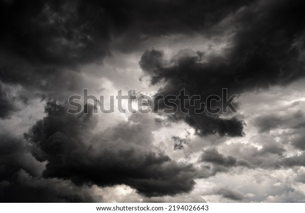 Dramatic Rain Clouds Background Stormy Weather Stock Photo 2194026643 ...