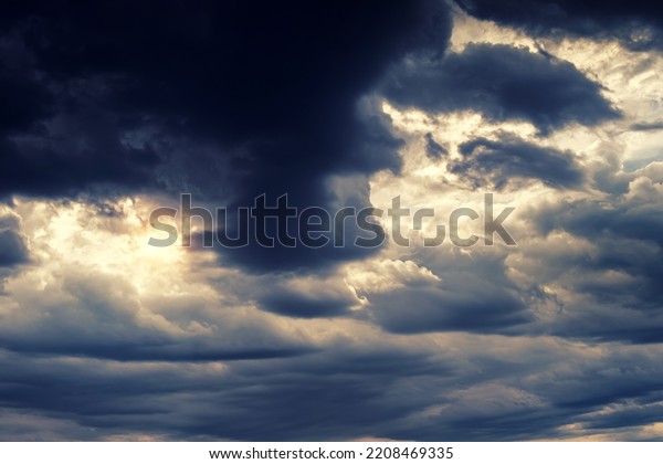 Dramatic Rain Clouds Background Stormy Weather Stock Photo 2208469335 ...