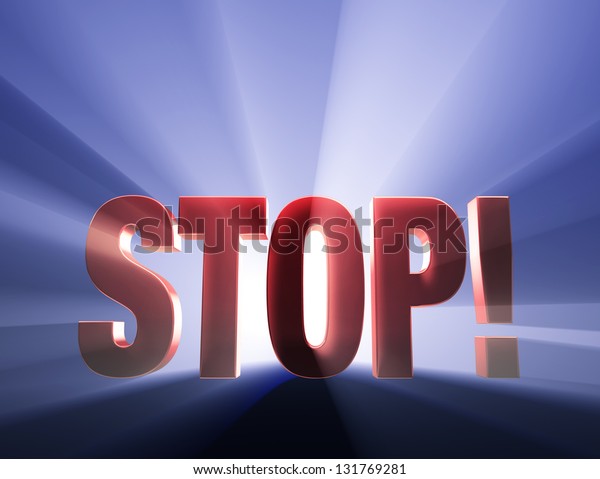 Dramatic Red Stop On Dark Blue Stock Photo 131769281 | Shutterstock