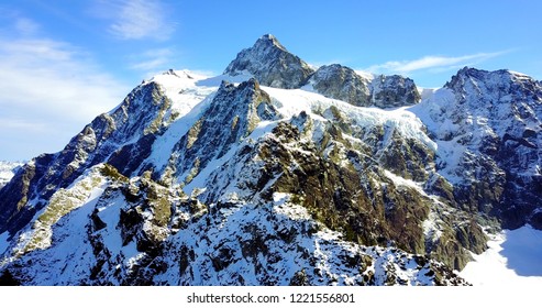 Dramatic Snowy Mountain Peaks Sharp Ridges Stock Photo (Edit Now ...