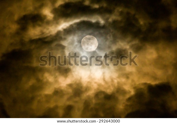 Dramatic soft Moon on Cloudy day. - Stock Image - Everypixel