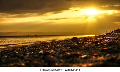 Dramatic Sunset Background Sun Going Down Stock Photo 1268524246 ...