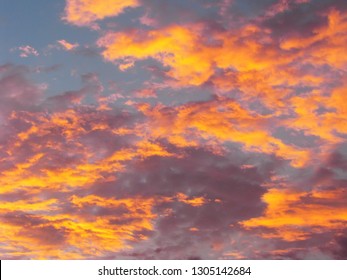 Dramatic Sunset Sky Background Fiery Clouds Stock Photo (Edit Now ...