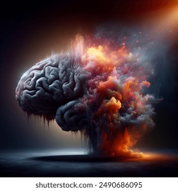 Brain-shaped Explosion AI-generated image 2465736037 | Shutterstock
