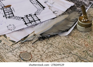 Drawing Old Map Stock Photo 278249129 | Shutterstock