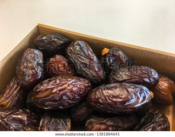 Dried Dates Fruit Box Stock Photo (Edit Now) 1381884641