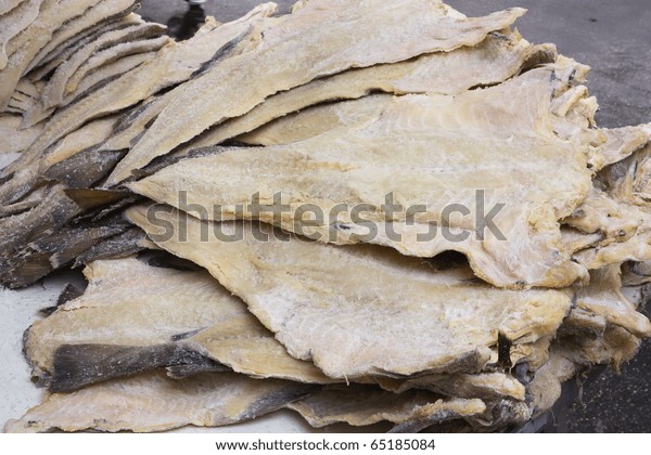 Dried Salted Cod Fillets Fish Preserved Stock Photo (Edit Now) 65185084