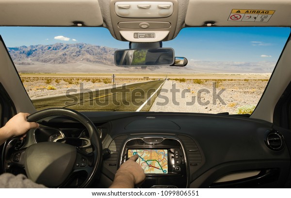 Driving Car While Using Touch Screen Stock Photo 1099806551 | Shutterstock
