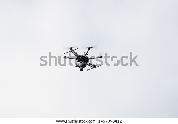 Drone Equipped Distribution Kit Precisely Releases Stock Photo ...