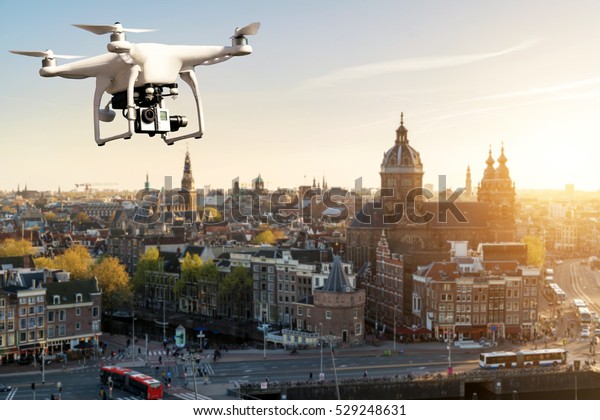 Drone High Resolution Digital Camera Flying Stock Photo 529248631 ...