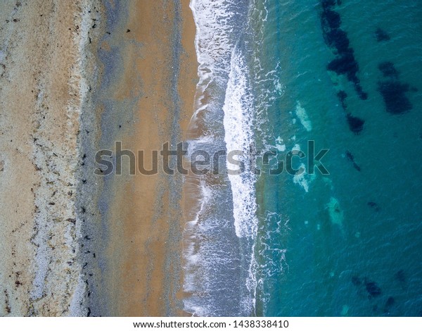 Drone Looking Down Beaches Where Water Stock Photo 1438338410 ...
