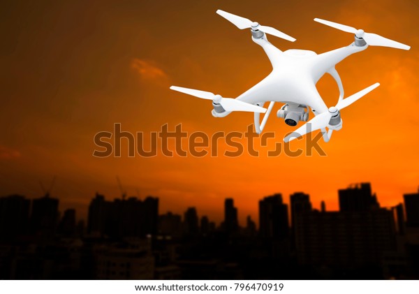 Drone White High Resolution Camera Shoot Stock Photo 796470919 ...