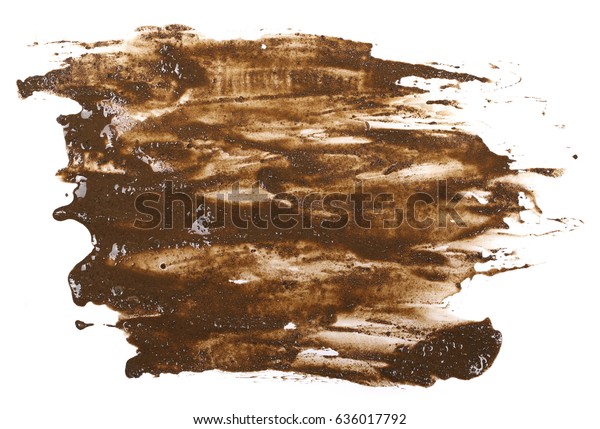Drops Mud Sprayed Isolated On White Stock Photo (Edit Now) 636017792