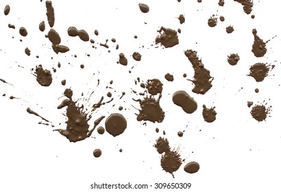 Drops Mud Sprayed White Background Stock Photo 309650309 | Shutterstock