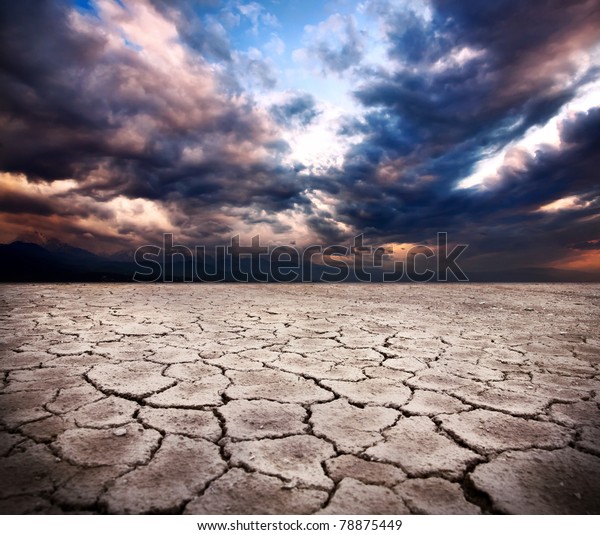 Drought Earth Storm Dramatic Sky Background Stock Photo (Edit Now) 78875449