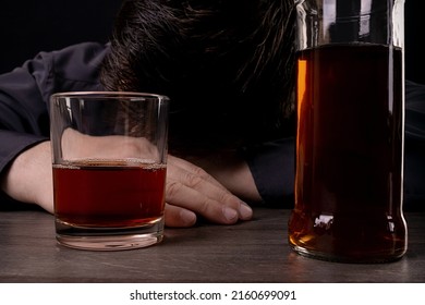 Drunk Man Passed Out Table While Stock Photo 2160699091 | Shutterstock