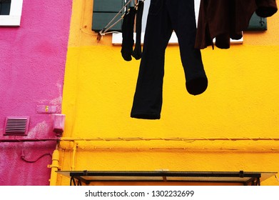 Drying Laundry Outside Window On Wire Stock Photo 1302232699 | Shutterstock