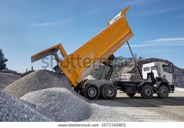 Dump Truck Unloading Process Stock Photo (Edit Now) 1071560801