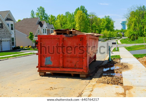 Dumpsters Being Full Garbage Container Over Stock Photo (Edit Now ...