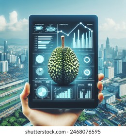 Durian Digital Data Platform Tablet Background AI-generated image 2468091579 | Shutterstock