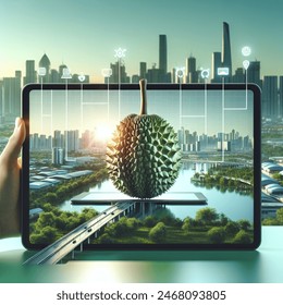 Durian Digital Data Platform Tablet Background AI-generated image 2468091579 | Shutterstock
