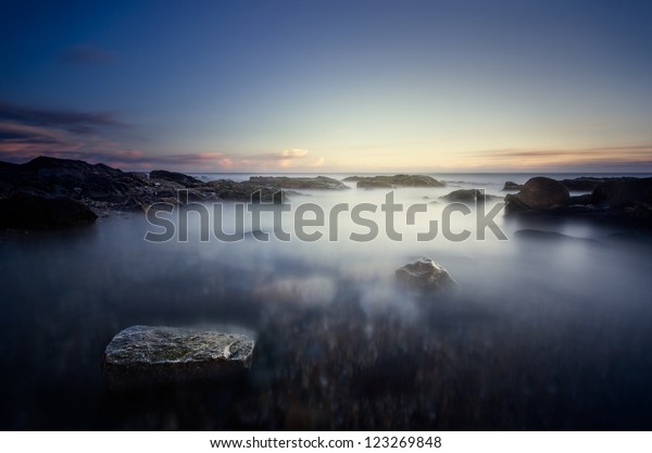 Dusky Beach Scene Dramatic Light Stock Photo 123269848 | Shutterstock