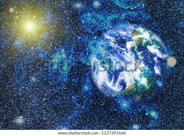 Earth Outer Space Collage Abstract Wallpaper Stock Photo (Edit Now ...