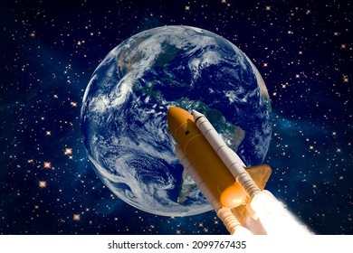 Earth Rocket Space Elements This Image Stock Photo 2099767435 ...