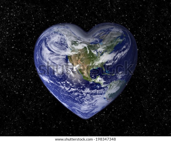 Earth Shape Heart Elements This Image Stock Photo (Edit Now) 198347348