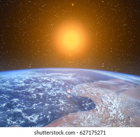 Earth Sun Rays Elements This Image Stock Photo 627175271 | Shutterstock