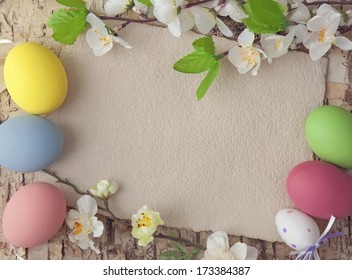Easter Eggs Blank Note On Wooden Stock Photo 173384387 | Shutterstock