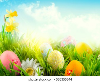 Easter Nature Spring Scene Background Beautiful Stock Photo 588355844 ...