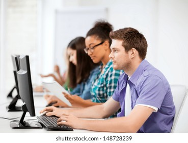 Group Students Working Computers Library Stock Photo (Edit Now) 296418722