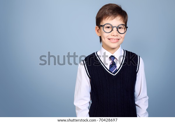 Educational Theme Portrait Schoolboy Studio Shot Stock Photo 70428697 ...