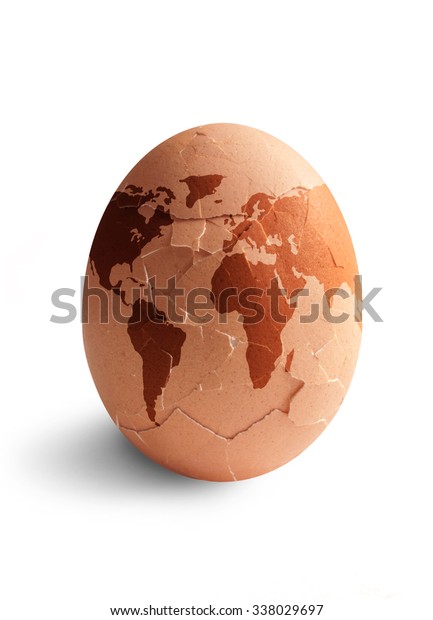 Egg World Map Hatching Stock Photo (Edit Now) 338029697