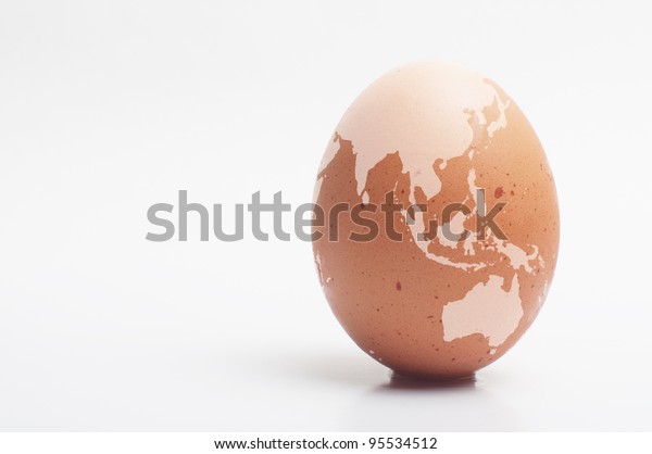 Egg World Map Printed On Asia Stock Photo 95534512 | Shutterstock