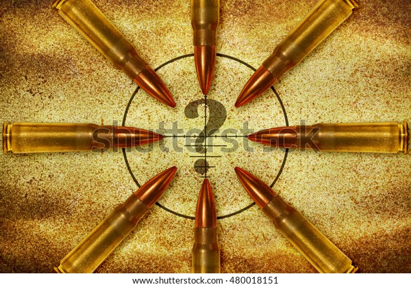 Eight Bullets Aiming Question Mark Different Stock Photo 480018151 ...