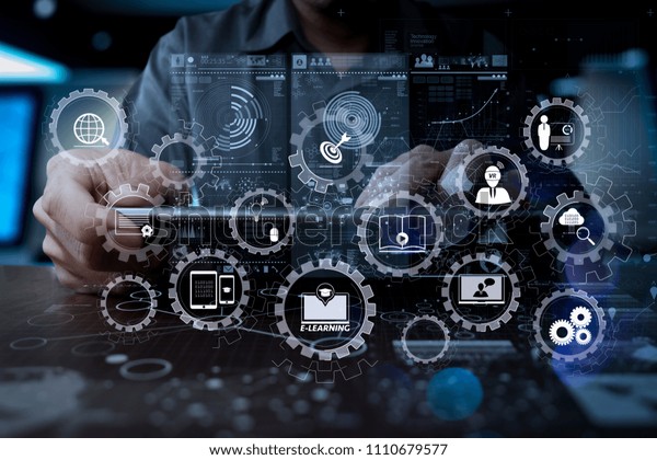 Elearning Connected Gear Cogs Connected Diagram Stock Photo 1110679577 ...