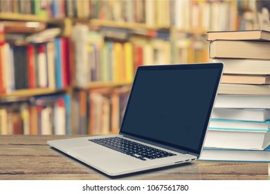 Ebook Library Concept Laptop Computer Stack Stock Photo (Edit Now ...