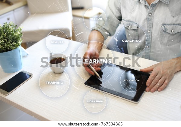 Elearning Online Education Training Development Internet Stock Photo ...