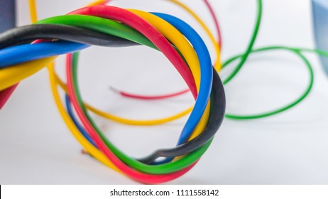 Electric Cable White Background Stock Photo (Edit Now) 1111555487