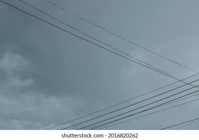 Electric Cable Wire Intersection Dark Rain Stock Photo 2016820262 ...