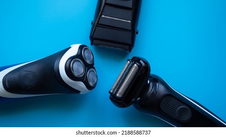 Electric Razor Different Types On Blue Stock Photo 2188588737 ...
