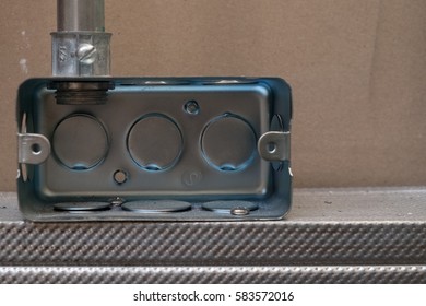 Electric Socket Box Installation Wall Construction Stock Photo ...