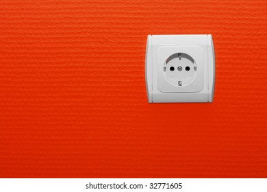 Electric Socket Red Wall Background Stock Photo 32771605 | Shutterstock
