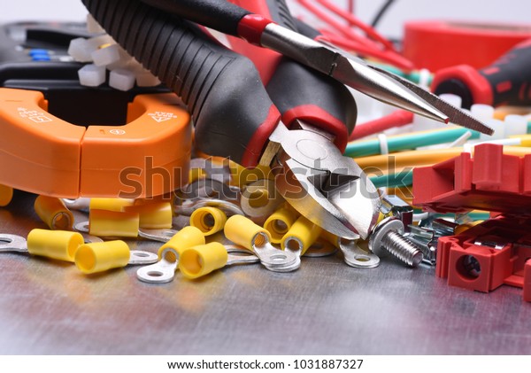 Electrical Component Tools Use Electrical Installations Stock Photo ...